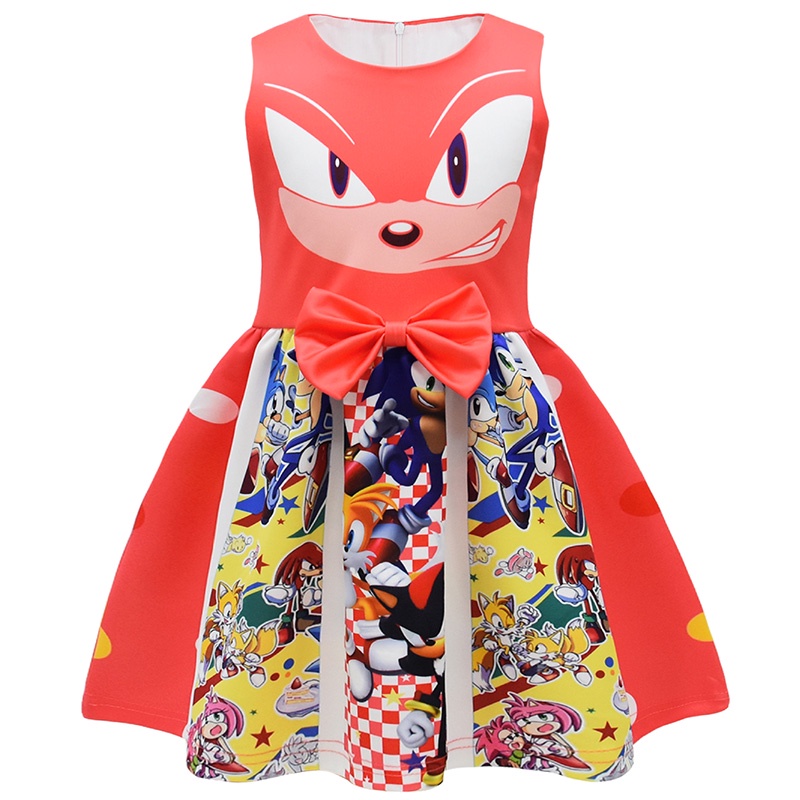 Venta Al Por Mayor 3-8 Años Bebé Niñas Sin Mangas Sonic El Erizo ...
