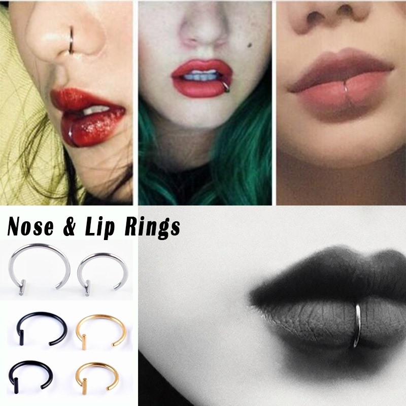 Anillo de nariz de piercing de labio falso | Shopee Chile