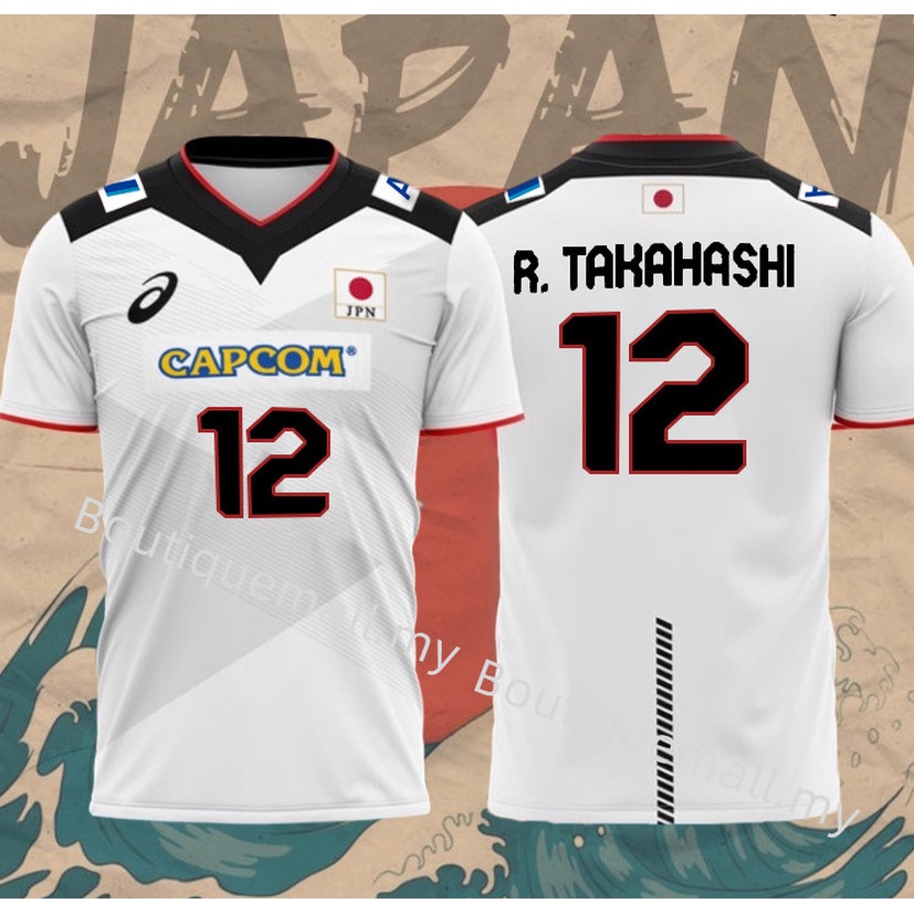 Camiseta De Manga Corta De Voleibol De Japón CAPCOM 2022 Nishida/R.TAKAHASHI/ISHIKAWA Para ...