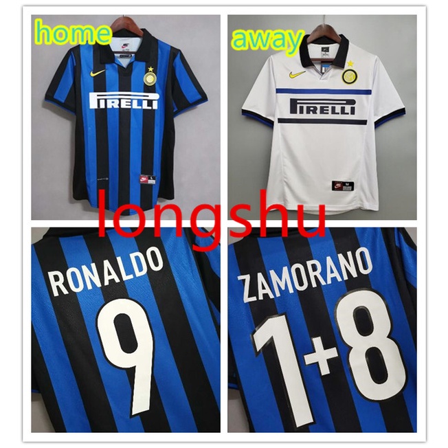 retro 98-99 inter milan home away Azul Blanco Fútbol jersey Ropa De ...