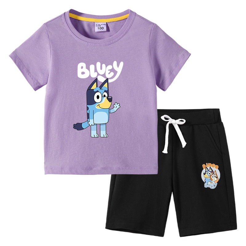Bluey Bluey Bluey Verano Cuello Redondo Traje De Media Manga Ropa De ...