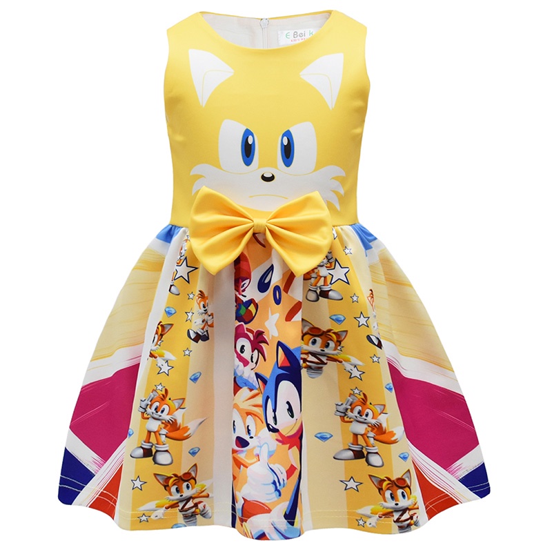 Venta Al Por Mayor 3-8 Años Bebé Niñas Sin Mangas Sonic El Erizo ...