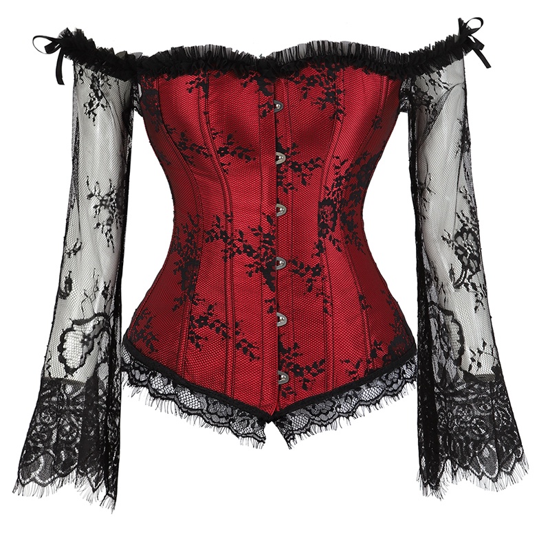 Corsé Top Bustier Lencería Mujeres Con Manga Larga Renacimiento Más El ...