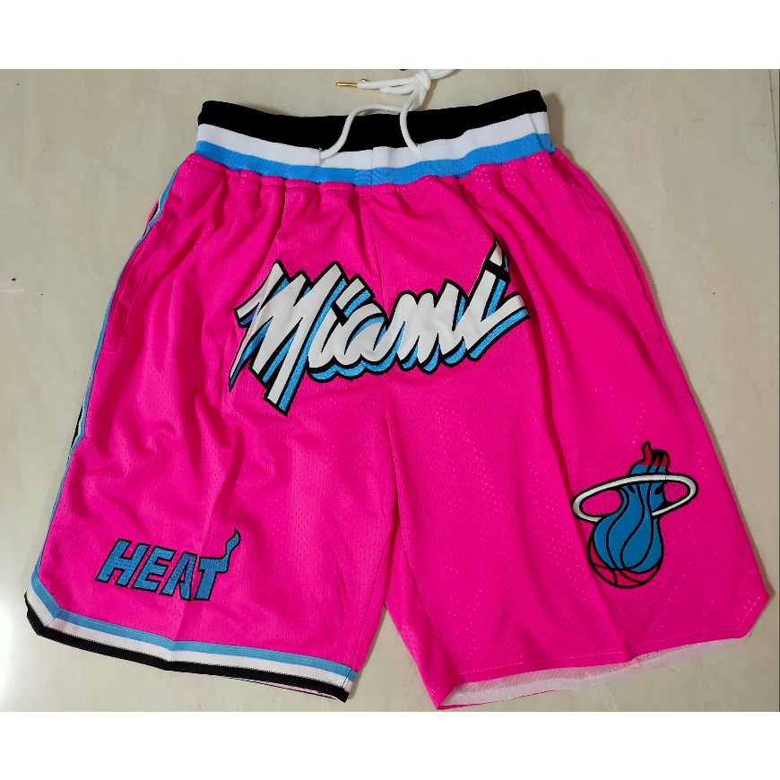Short NBA (10 Estilos) Miami Heat Shorts 2021 Versión Regular Bolsillos ...