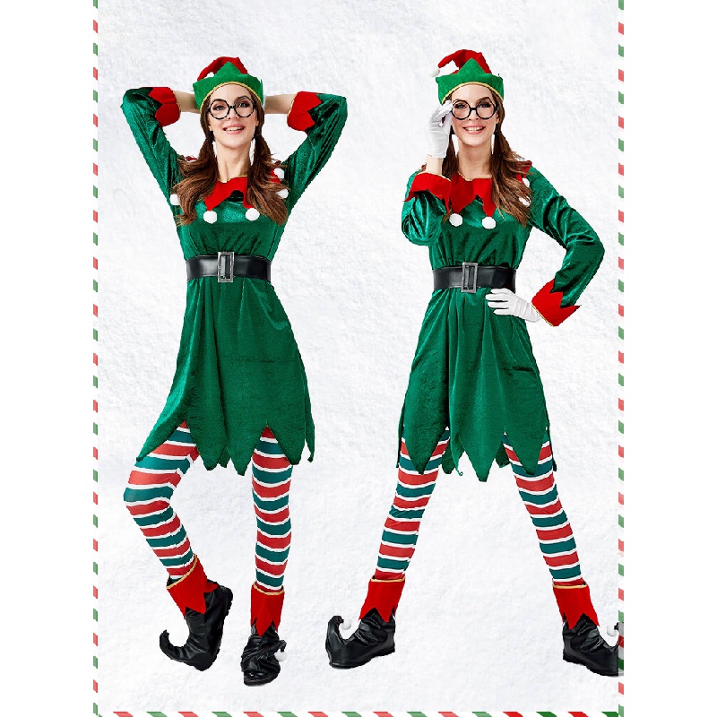 Nueva Navidad duende Cosplay rendimiento traje adulto Navidad traje ...