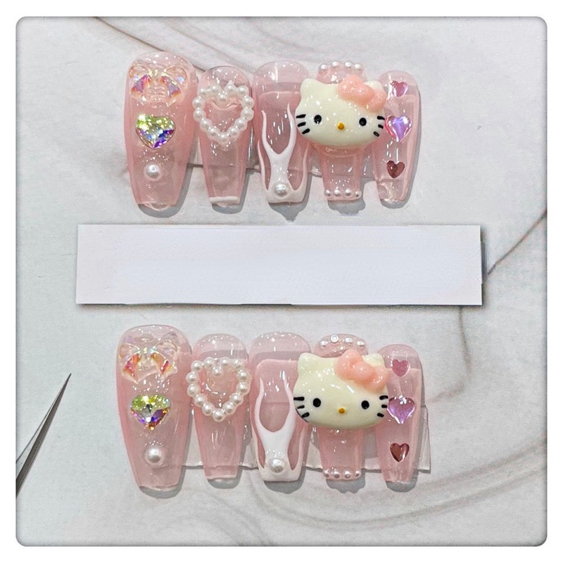 10 Unids/Caja Hello Kitty Wear Armor Hecho A Mano Desmontable Y2k ...