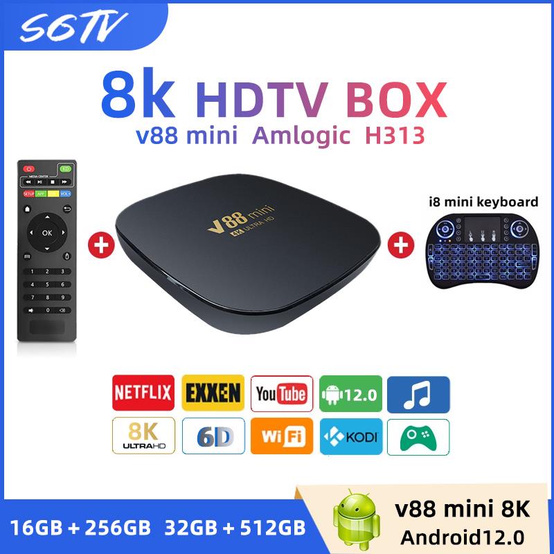 2022 Último V88 Smart TV Box 32 + 512GB Android 12.0 8K Ultra HD ...