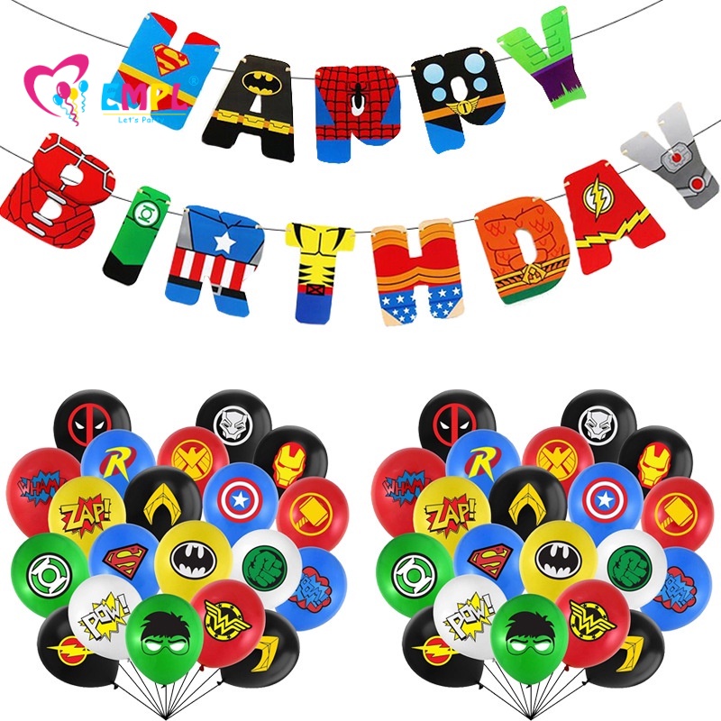 Tema Marvel Fiesta De Cumpleaños Globo Decoración De Dibujos Animados ...