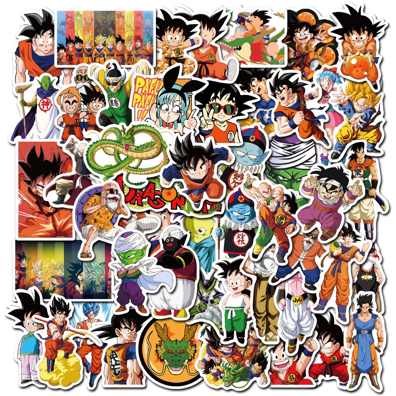 50Pcs Cartoon Dragon Ball Waterproof Sticker Skateboarding Snowboard ...