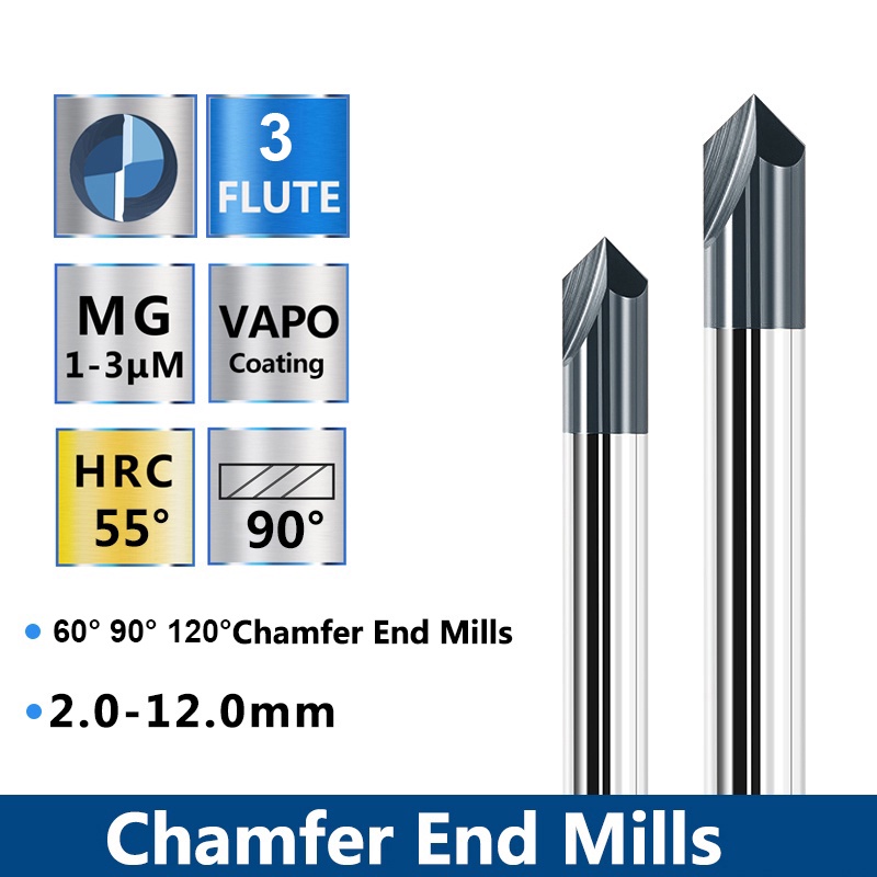 Fresa De Extremo De Chaflán Para Fresadora De Ranura En V 60 90 120 ...