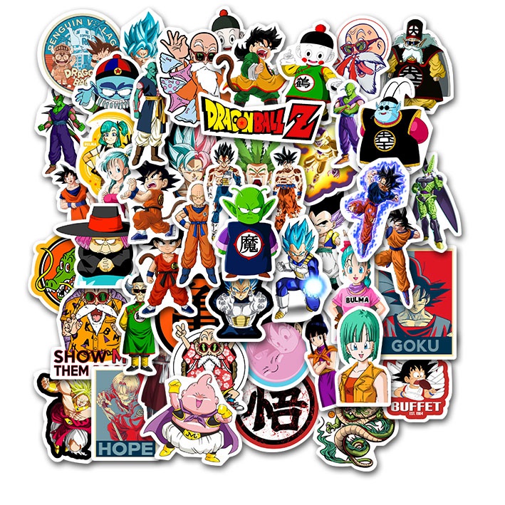 50pcs/set Dragon Ball Japanese Anime Sticker Waterproof Vinyl Cool ...