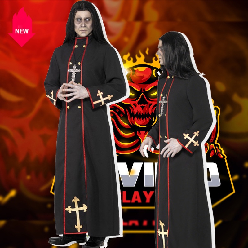 Halloween Carnaval Adulto Horror Bloody Pastor Vampiro Zombie Disfraz ...