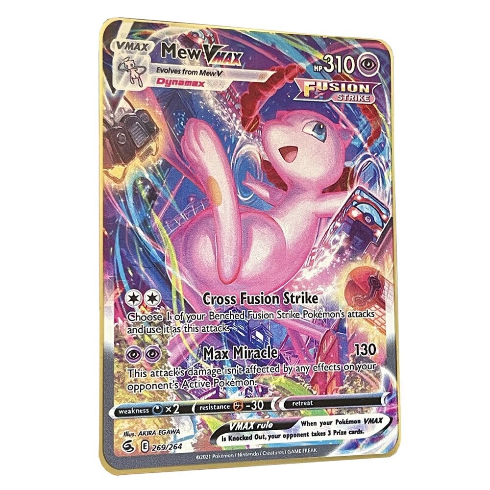 Arco Iris Mew Vmax 10000 HP Arceus Tarjetas De Pokemon De Oro En Inglés ...