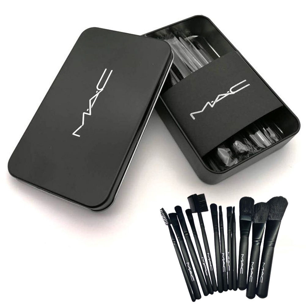 12 Pcs MAC Makeup Brushes With Storage Box Makeup Brushes 3 Generations ...