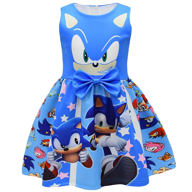 Venta Al Por Mayor 3-8 Años Bebé Niñas Sin Mangas Sonic El Erizo ...