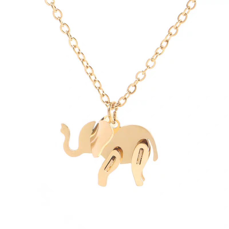 Transferencia Auspicioso Retro Dumbo Collar Femenino 18k De Acero De ...