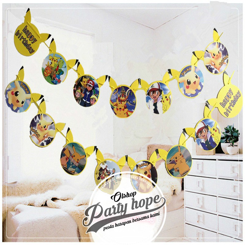 Banderín bandera feliz cumpleaños POKEMON/banner feliz cumpleaños ...