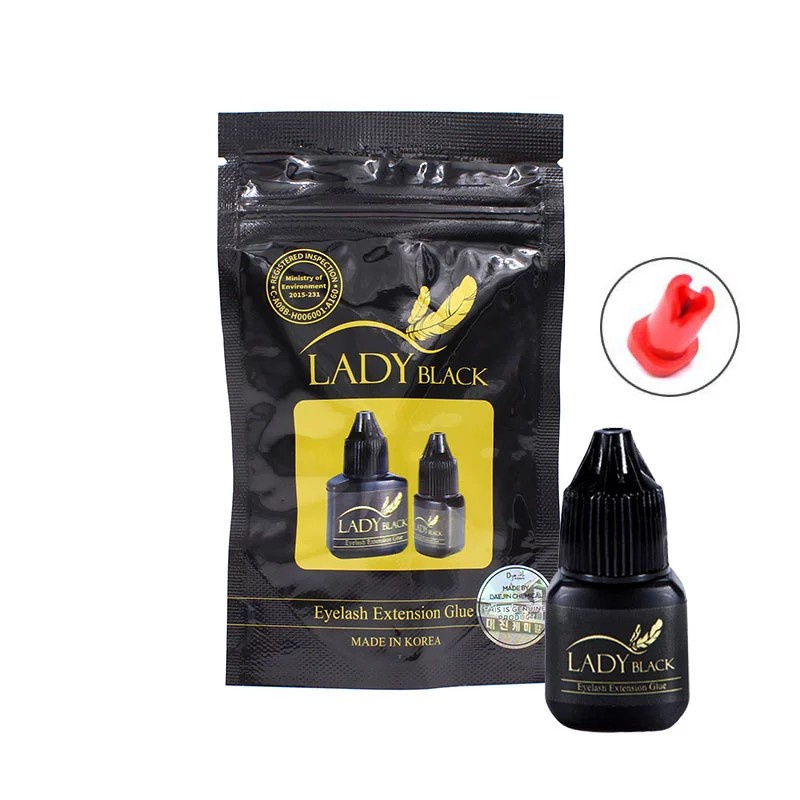 Lady Black Negro 5ml Corea Pestañas Pegamento Para Extensiones De Postizas Señora Fuerte ...