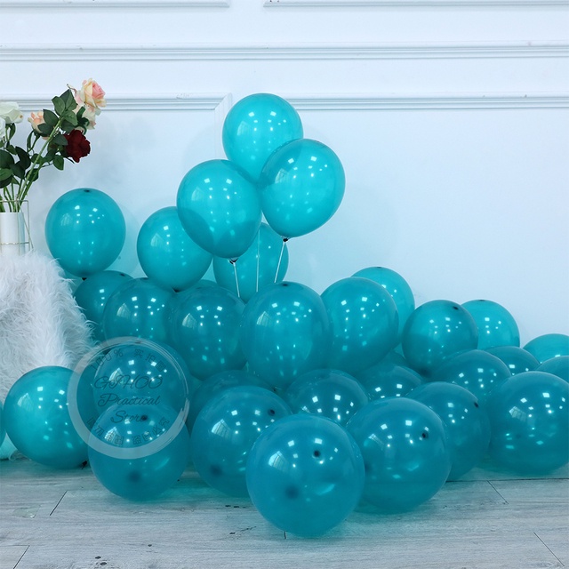 20 Pzs Globos Azules De 10 Pulgadas Azul Metálico Redondo Globo Para ...