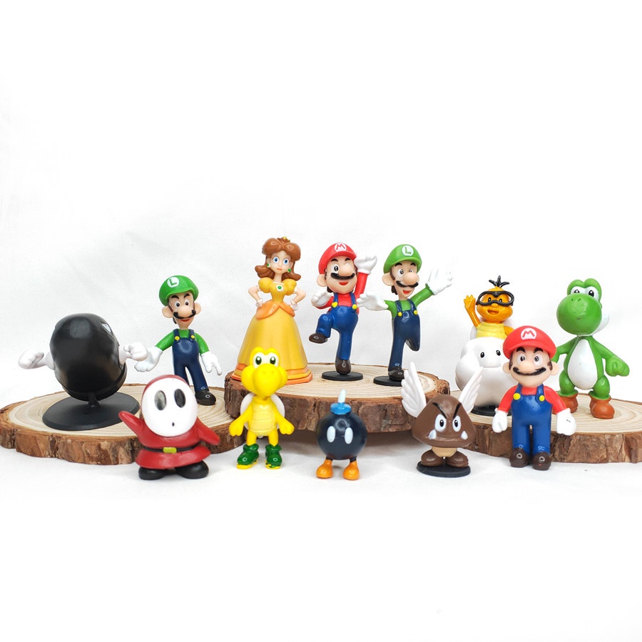 12pcs 6 Unids/set MINI Super Mario Bros Figuras Princesa Luigi Yoshi ...