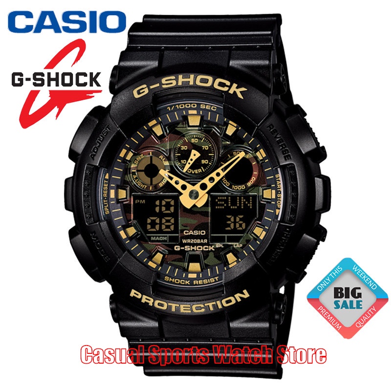Casio G-shock GA-110 Reloj-100 Deportivo Tienda De La Suerte Negro Amarillo Hombres Pantalla De ...