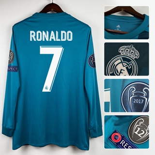 17-18 Real Madrid Tercera Polera De Visitante Versión Retro Ronaldo Fútbol Personalizada ...