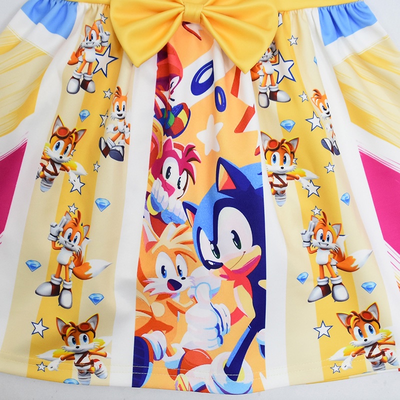 Venta Al Por Mayor 3-8 Años Bebé Niñas Sin Mangas Sonic El Erizo ...