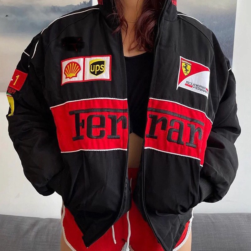 F1 Ferrari Racing Ciclismo Bordado Carreras Motocicleta Chaqueta Mujer ...