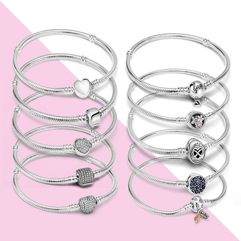 Pulsera De Plata 925 Para Las Mujeres Original Con Cuentas Colgantes ...