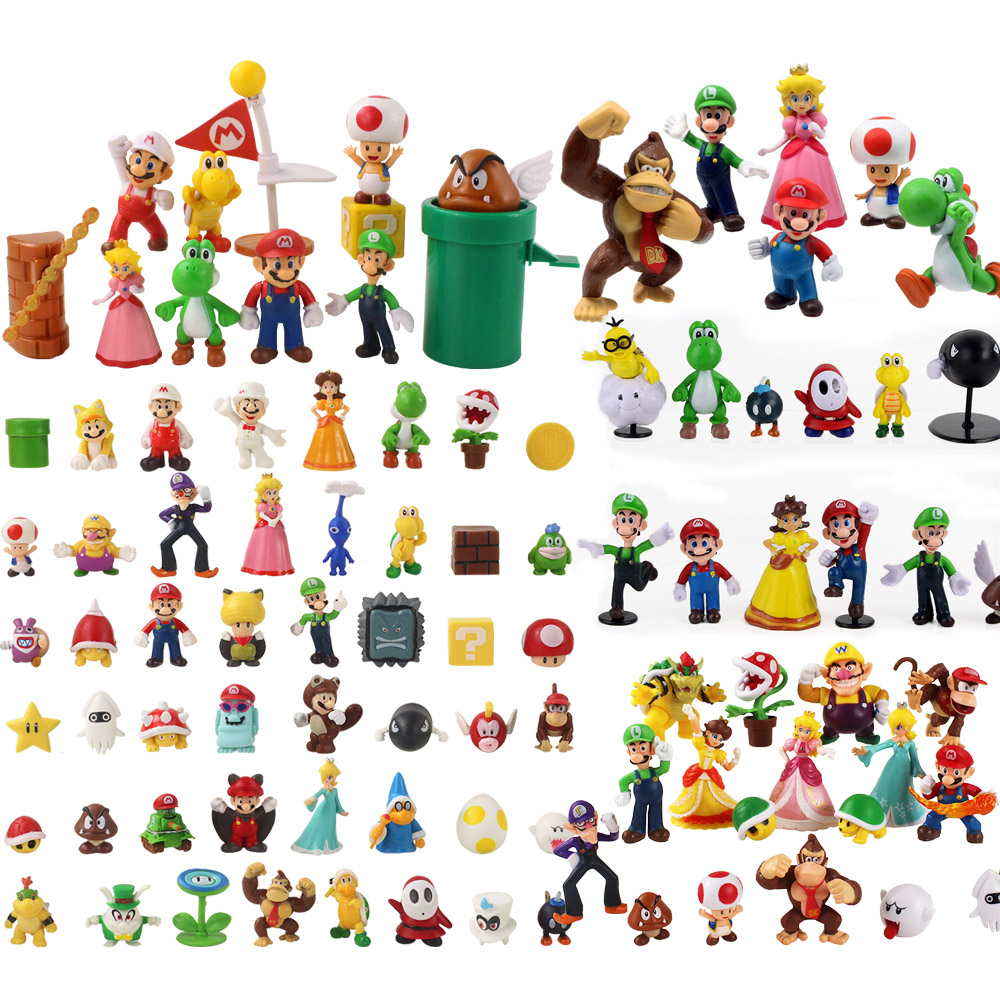 Juego De 18 Piezas/48 Set Super Mario Bros . Luigi Yoshi Bowser Koopa ...
