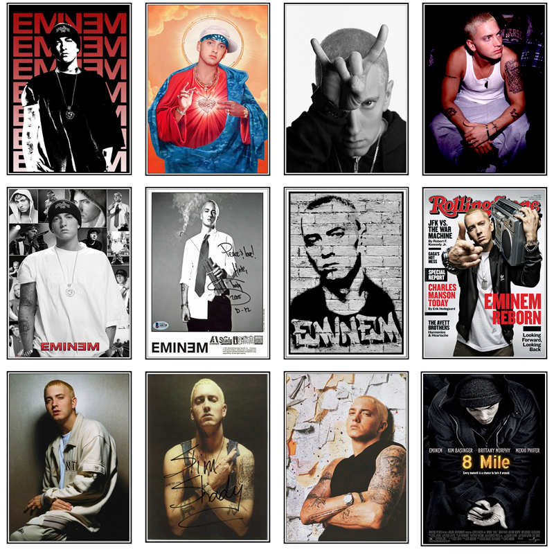Eminem Pósters 8 Millas Póster Hip Hop Rapero Cantante Decorativo Pared ...