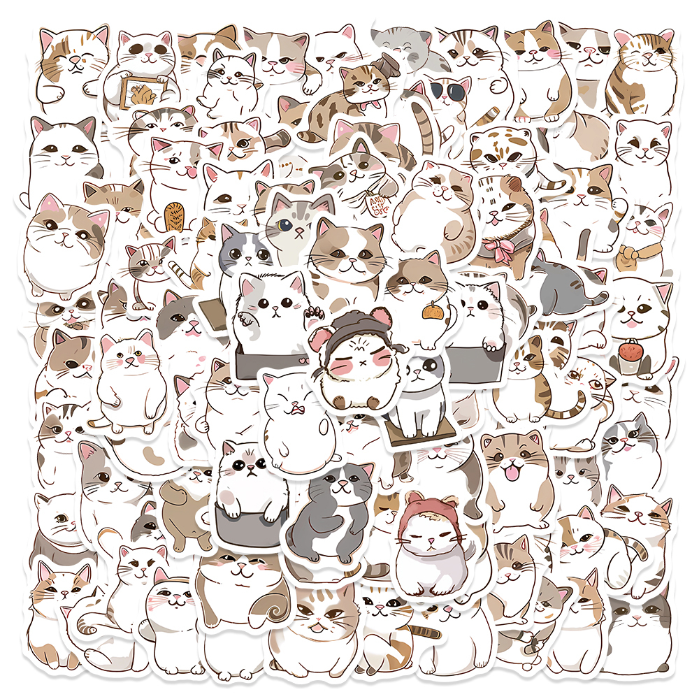 100 Stickers De Graffiti De Gato De Dibujos Animados Lindos Juguete ...