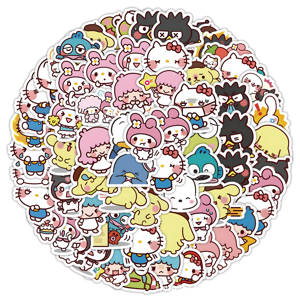 128/64PCS Lindo Sanrio Mixto HelloKitty Kuromi Mymelody LittleTwinStars BadBadtz-maru Pochacco ...