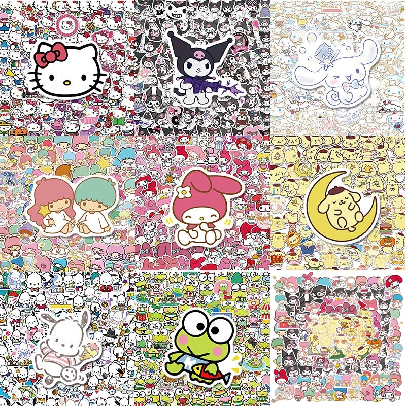 50PCS Nuevo Sanrio Stickers Hello Kitty Kuromi Mi Melodía Lindo Para ...