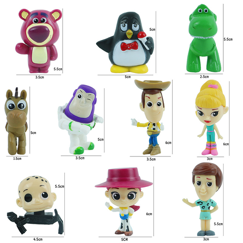 10Pcs/Set Disney Toy Story Sheriff Woody Buzz Lightyear Jessie Rex Lotso Pingüino Bullseye Q ...