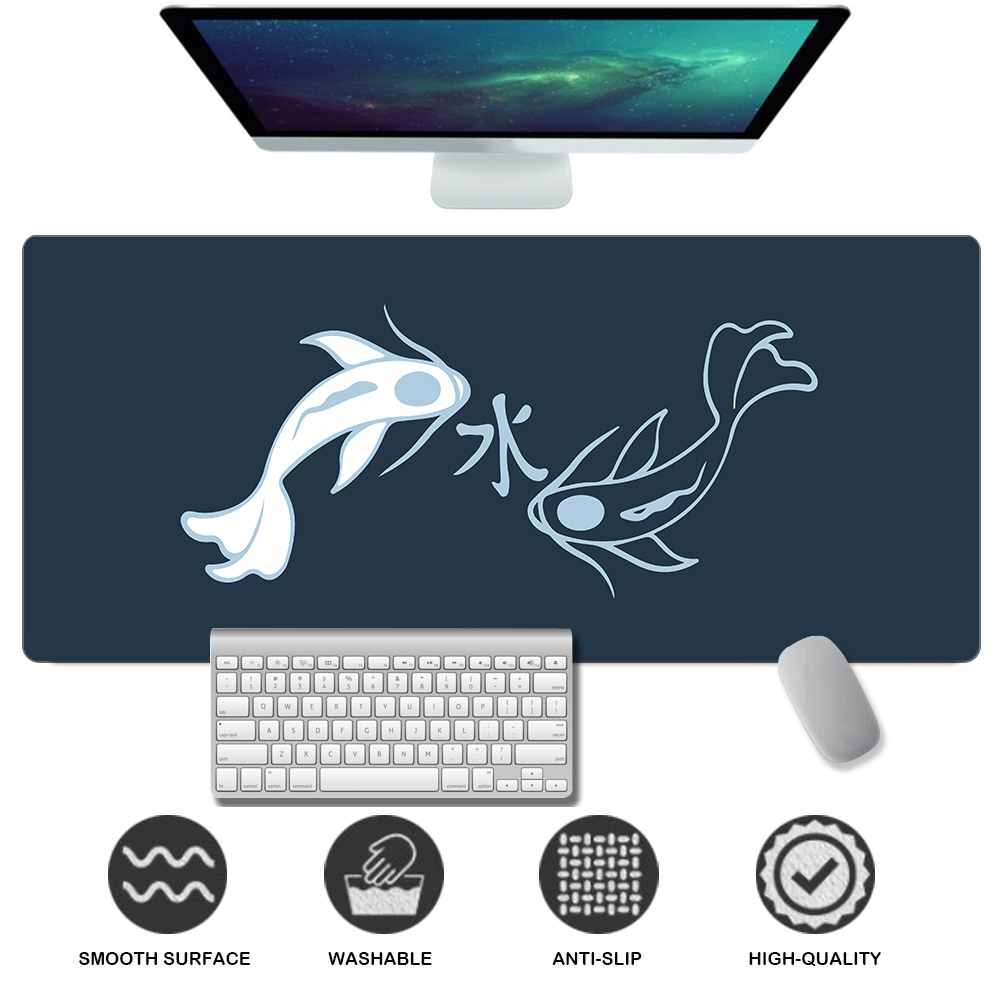 koi Mousepad Negro Extendido Grande Gaming Mouse pad Borde Cosido ...