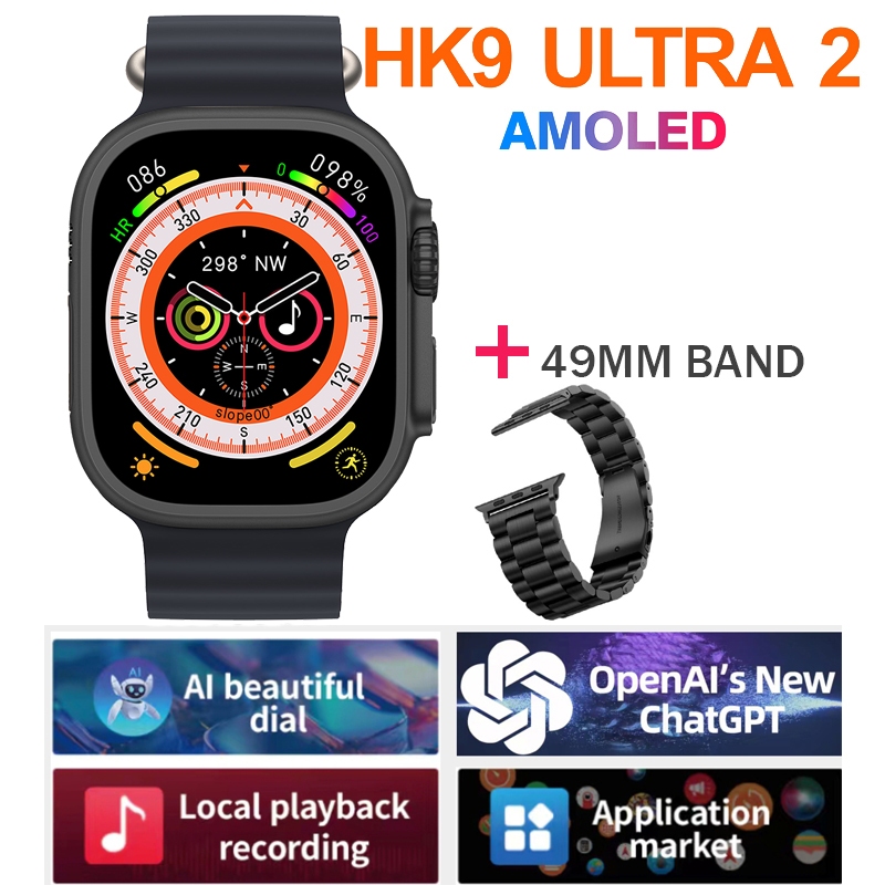 Nuevo HK9 Ultra2 Reloj Inteligente Hombres Pantalla AMOLED ChatGPT Juego NFC Bluetooth Llamada ...