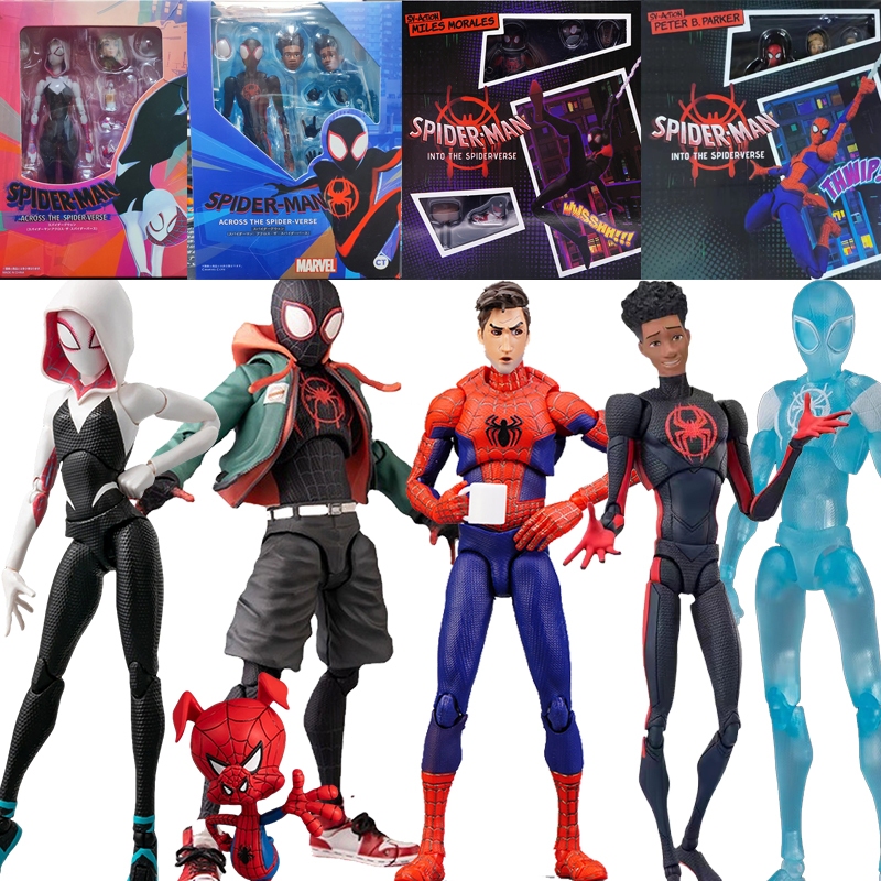SHF Spider-Man Figuras S.H.Figuarts Miles Morales Gwen Stacy Peter ...