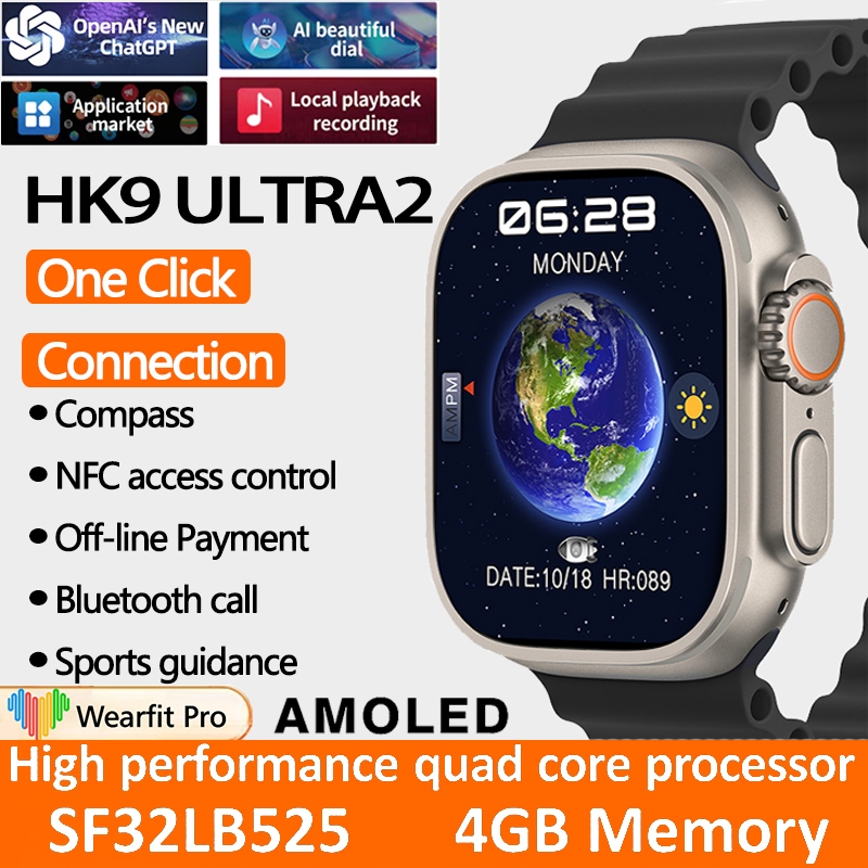 Nuevo HK9 Ultra2 Reloj Inteligente Hombres Pantalla AMOLED ChatGPT Juego NFC Bluetooth Llamada ...