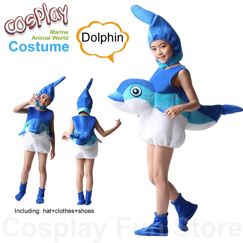 Delfín Animales Marinos Cosplay Adultos Niños Rendimiento Traje Juego ...