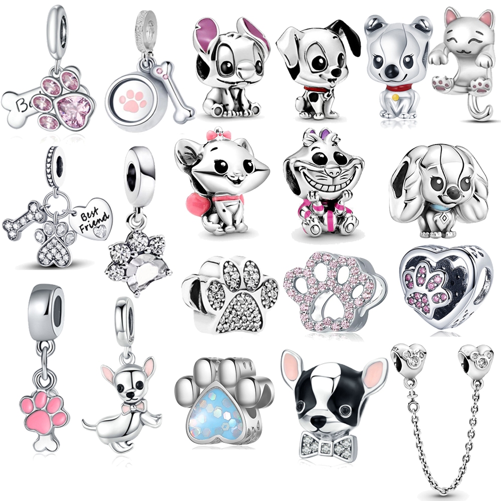 Perro Gato Cuentas Lindo Garra Encanto Charms Plata 925 Pulsera Disney ...