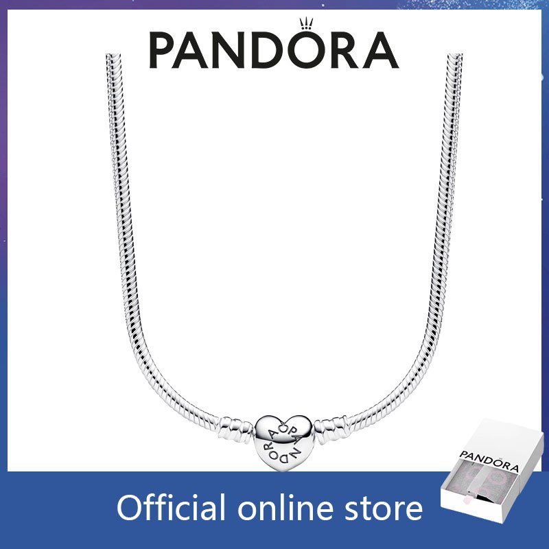 Pandora Momentos Corazón Cierre Collar De Cadena De Serpiente 393091C00 ...