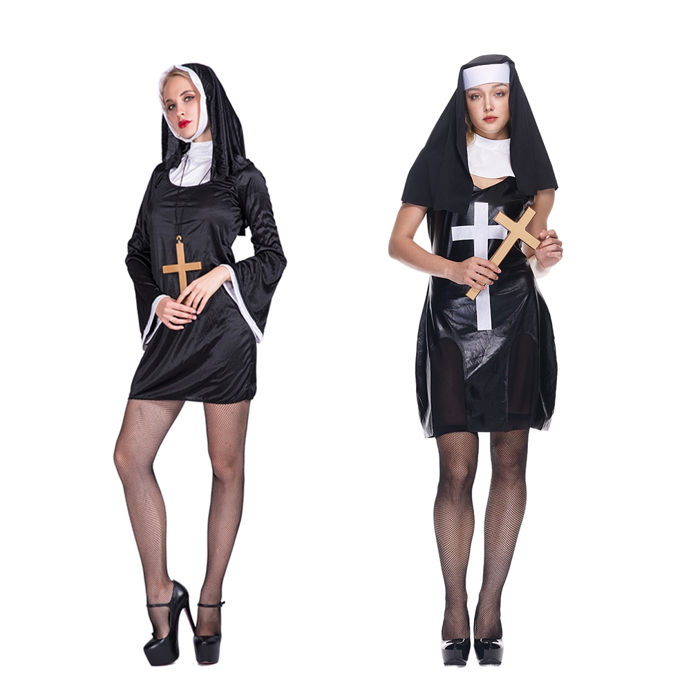 Disfraz De Monja Sexy Para Mujer De Halloween , María , Sacerdote ...