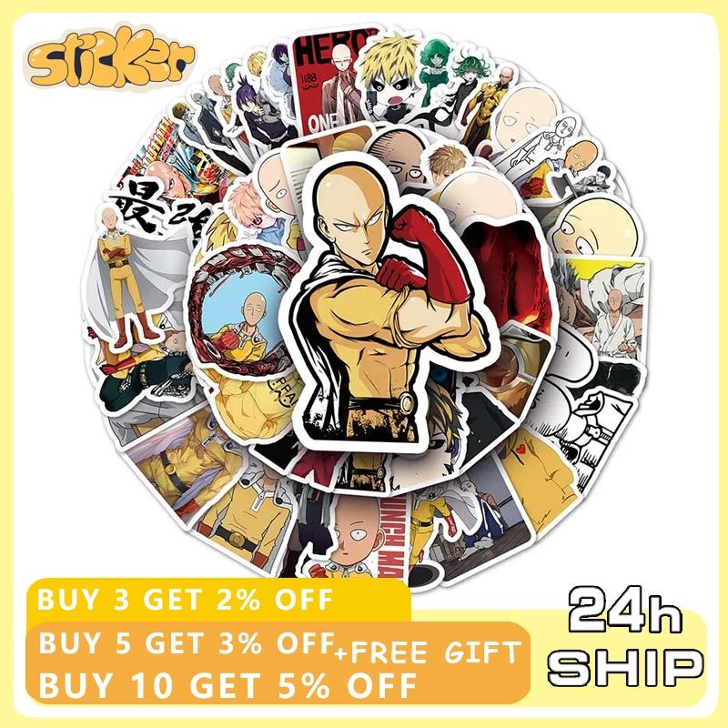 57PCS One Punch Man Stickers Saitama Genos Sticker Ordenador Portátil ...