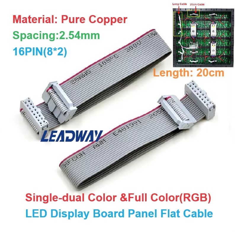 Cable Plano Con Pantalla LED De 16 Pines 20cm De Un Solo Color Y A Todo ...