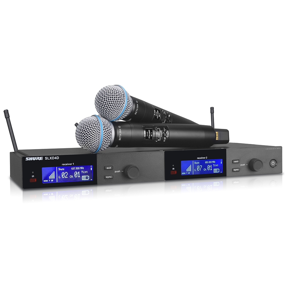 Shure SLXD24D/B58 SLXD4D BETA58A Sistema Inalámbrico De Doble Canal De ...