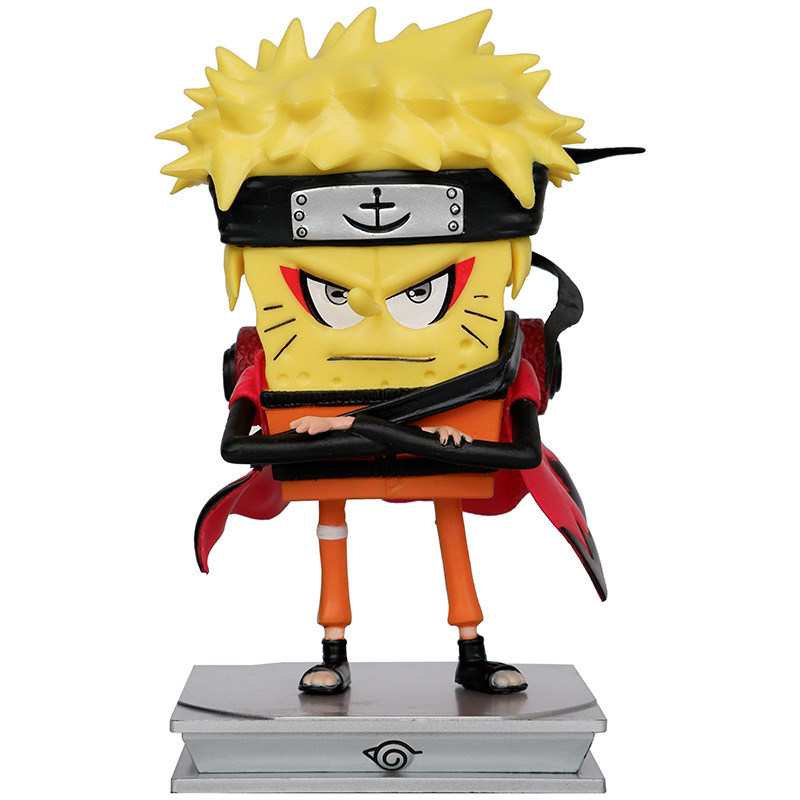 14cm Anime Naruto Figura Bob Esponja SquarePants Cosplay Uzumaki ...