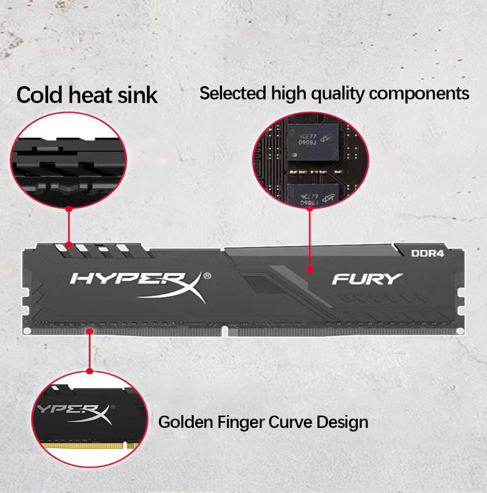 Kingston HyperX FURY DDR4 16GB 8GB 4GB 3200MHz 2666MHz 2400MHz 2133MHz PC4 Memoria RAM De ...