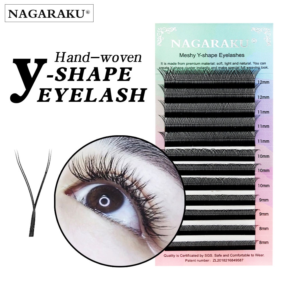 Nagaraku Pestañas Postizas Individuales Con Forma De Yy Extensiones De