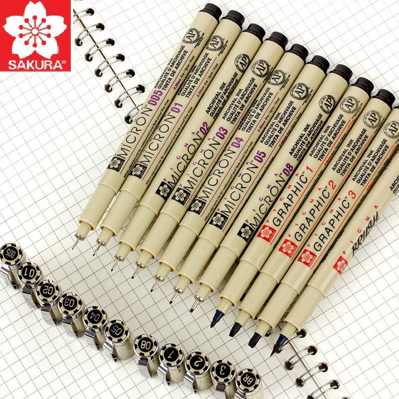 Original Sakura Pigma Micron Individual dibujo bolígrafos marcadores bolígrafo boceto marcador ...
